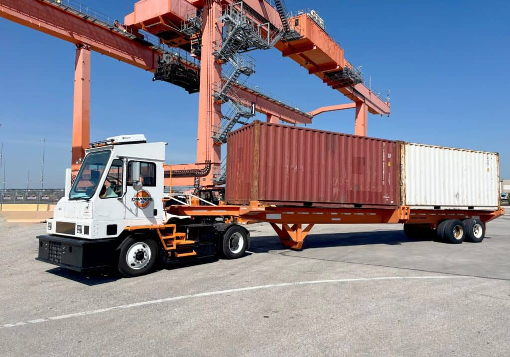 Orange EV Electric Yard Trucks Transforming Logistics