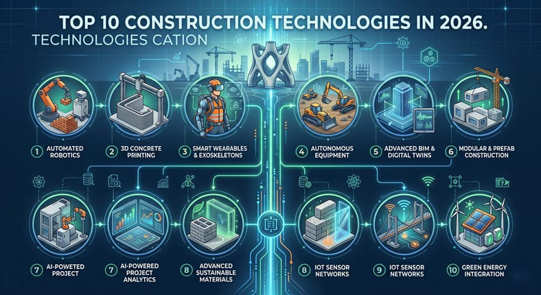 Modern Construction News Articles Top 10 Construction Technologies in 2026